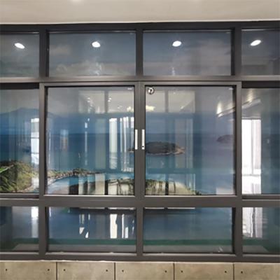 Κίνα Διπλό γυάλινο αλουμίνιο 3 ράγες συρόμενα παράθυρα με πλέγμα οθόνης από ανοξείδωτο χάλυβα προς πώληση
