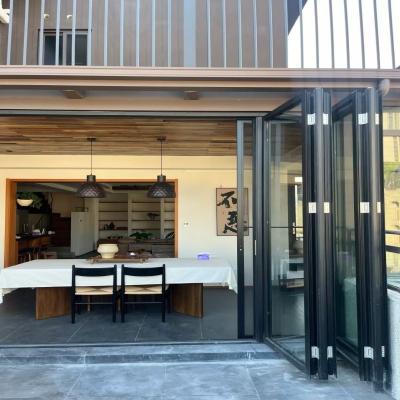 China High Performance Thermal Break Aluminium  Folding Glass Door with Double Glazed for Exterior Spaces for sale
