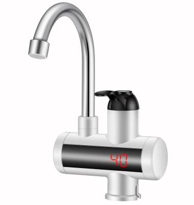 China Stainless Spout Electric Heated Basin Tap Deck Mounted Faucet ABS 3000W for sale