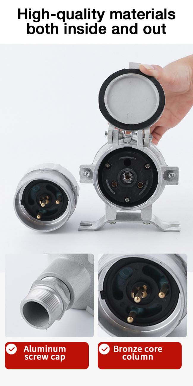 Close-up detail of explosion-proof socket connection mechanism
