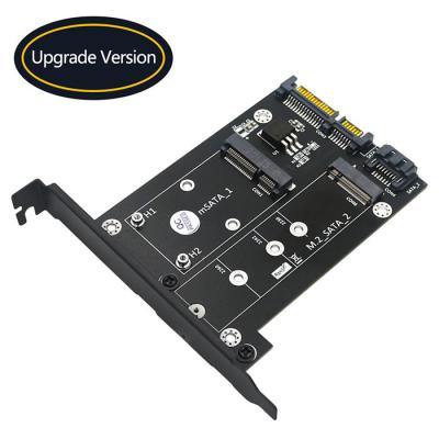 Cina 2 in 1 MSATA/SSD di M.2 NGFF da raddoppiarsi adattatore SATA3 con il sostegno pieno di profilo di altezza in vendita