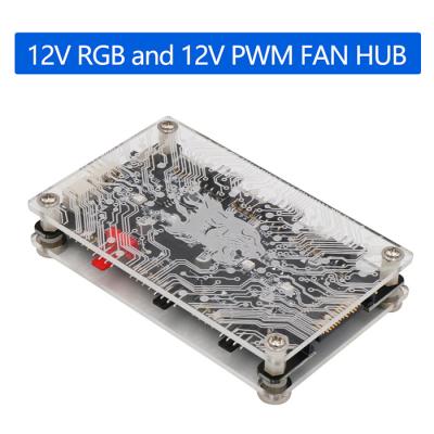 Cina 2 in 1 6-Ways 12V ARGB e hub del fan di CC di 12V PWM con e contrappeso magnetico per il regolatore di ASUS/MSI 12V 4Pin LED in vendita