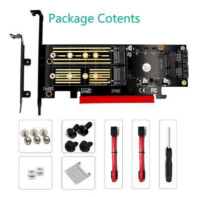 Chine 3 dans 1 disque transistorisé de Msata et de M.2 NGFF NVME SATA à l'adaptateur 4X et SATA3 de PCI-E à vendre