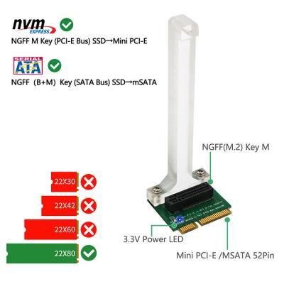 Cina Di M.2 NGFF Nvme SATA mini PCIE FCC dell'adattatore dello SSD per tipo 2280 in vendita