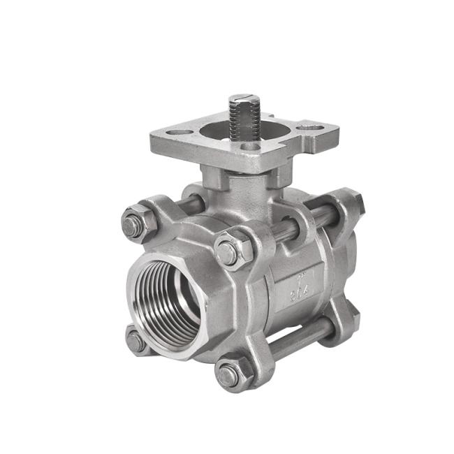 CF8 CF8m ISO5211 High Platform Thread 3PC Ball Valve