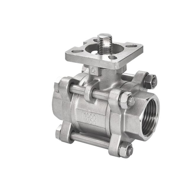 CF8 CF8m ISO5211 High Platform Thread 3PC Ball Valve