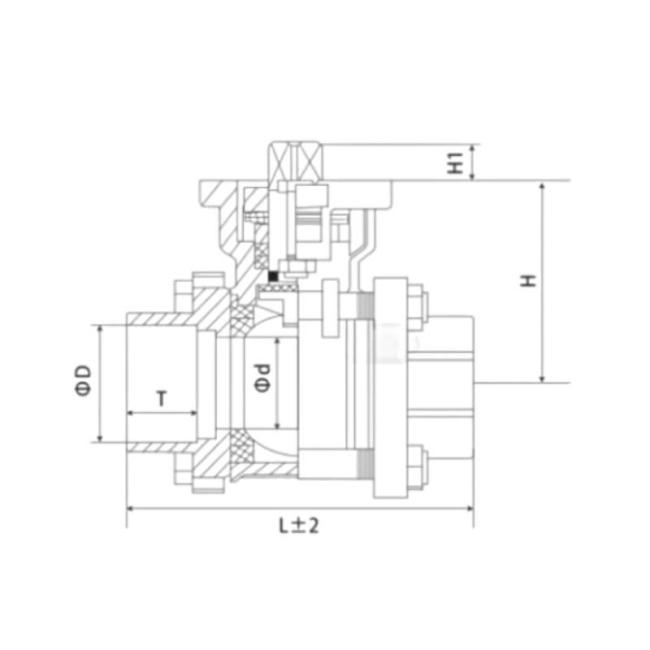 CF8 CF8m ISO5211 High Platform Thread 3PC Ball Valve