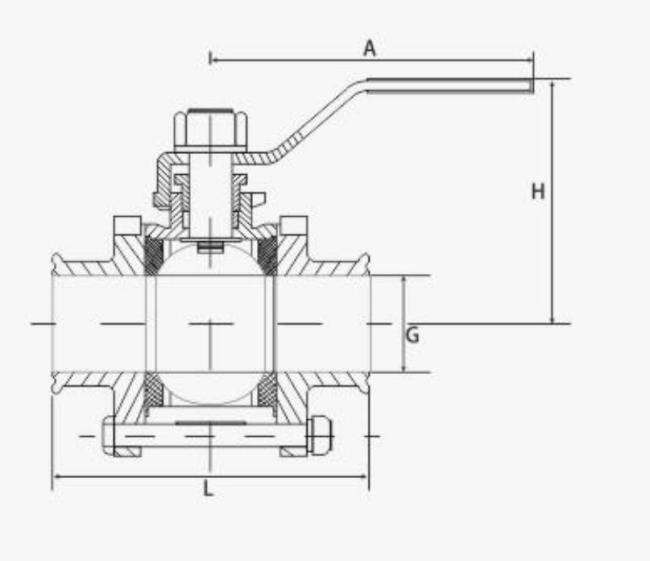 3PC Sanitary Clamp Ball Valve