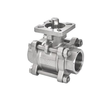 中国 水産業用 快速 3PC ボールバルブ SS304 316 CF8 ISO5211 マウントパッド 販売のため