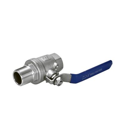 Cina 2PC Valvola a sfera in acciaio inossidabile ISO 5211 con filo maschio e femmina con modalità di guida manuale in vendita