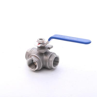 中国 CFR 用語 DN8-DN65 304/316 ステンレス鋼 女性 3 方向ボールバルブ 手動ハンドル 販売のため