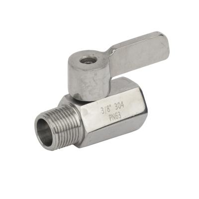 Cina Valvola a foratura completa Maniglia in acciaio inossidabile femminile maschile a filo Manuale Mini Valvola a sfera in vendita
