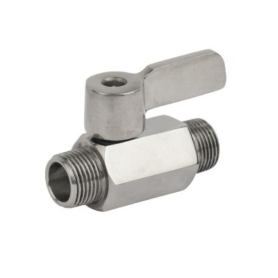 Cina Oed Customized 304 manicotto in acciaio inossidabile Mini Valvola a sfera con doppio filo esterno in vendita