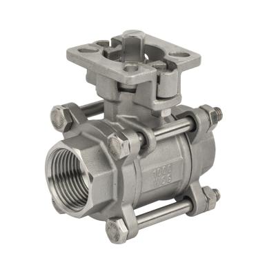 中国 DN15-DN50 ステンレス・スティール・グランド 3PC 高台式ボール・バルブ ISO 9001 規格 販売のため