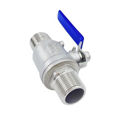 Cina Supporto personalizzato CF8 in acciaio inossidabile 2PC doppia valvola a sfera a filo maschile con manico in vendita