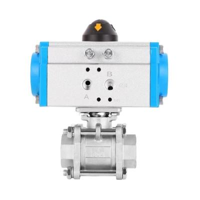 中国 アメリカ通貨 SS304/316 BSPT/Bsp/NPT 螺紋式気圧式3PCボールバルブ 直通型 販売のため