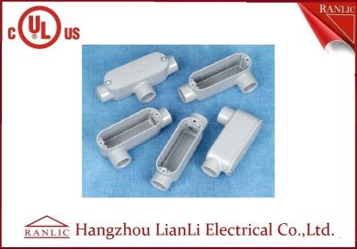 中国 灰色の粉の上塗を施してあるアルミニウム水路ボディ LB LR LL C T シリーズ NPT 女性糸 販売のため