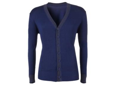 China Botón de punto para hombre de la chaqueta de punto de la primavera para arriba, capa con cuello de pico de la chaqueta de punto de los hombres en venta