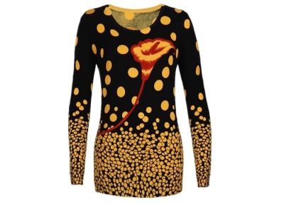 China Camiseta do pulôver das mulheres novas do projeto com testes padrões amarelos da impressão do círculo à venda