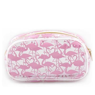 Cina La chiusura rosa del PVC/borse cosmetiche su ordinazione con il supporto di spazzola/lo scintillio Zipper in vendita