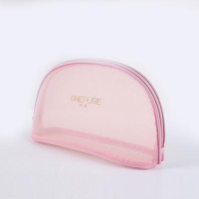 Cina Lettere di nylon trasparenti su ordinazione del ricamo della borsa 21*13*3 cm di trucco di rosa della maglia in vendita