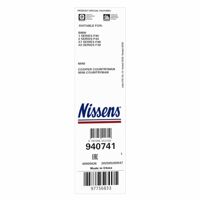 NISSENS 940741 condenser label and marking view