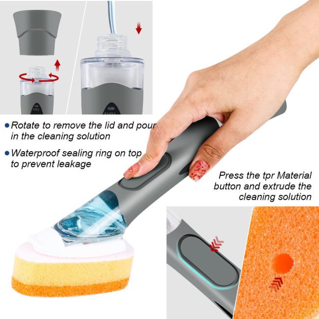 Demonstration of soap dispensing function and transparent liquid chamber