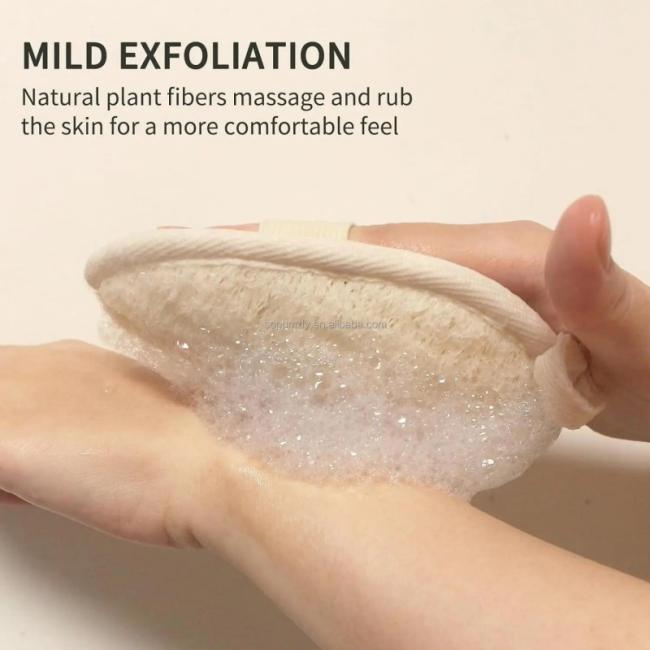 Natural Egyptian Loofah Pad Bath Sponge side view