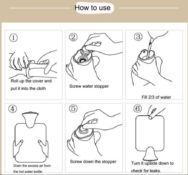 Hot water bottle usage demonstration