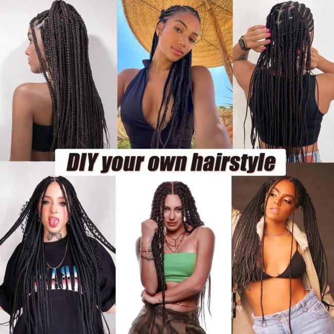 Professional styling with pre-stretched braiding hair