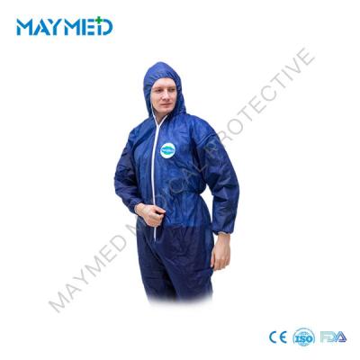 China Parte dianteira descartável ISO13485 do zíper do vestuário de proteção do isolamento dos PP 25-70g PP à venda