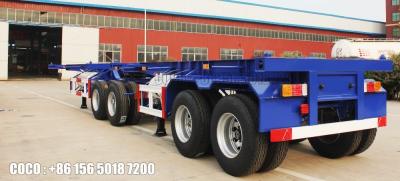 Китай 2'/3.5' болт Тип Кин Пин 30FT 60tons 3 Контейнер оси, несущий скелет Интерлинк полуприцеп продается