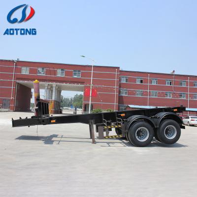 China 2 eixos de inclinação de lixo esqueleto 40ft Container Tipper Trailer Chassis para 20ft Container à venda