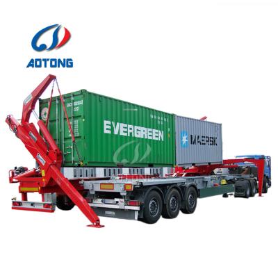 China 37 Tons 40ft Container Side Loading Semi Trailer for Quick Shipping Container Lifting for sale