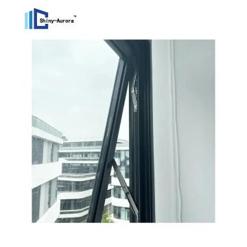 Home Office Postmodern American Vertical Aluminum Swing Tempered Glass Awning Windows