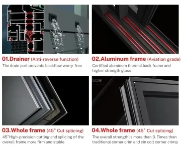 Double-Layer Tempered Glass Window Safety and Energy Saving Aluminum