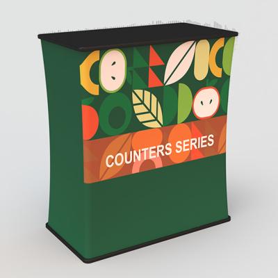 Cina 160g 230g Tension Fabric Portable Reception Desks Rectangle Pop Up Counter Case in vendita