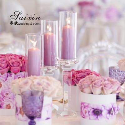 China Hot sale 3 piece set crystal candle stick for wedding centerpieces for sale
