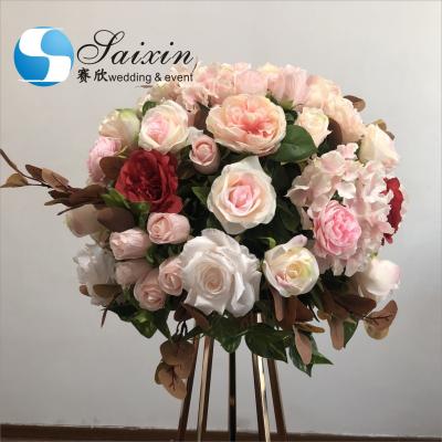 Chine New custom pink artificial flower ball arrangement  for wedding decoration à vendre
