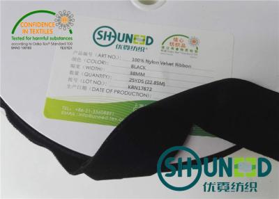 중국 38MM Signle 측을 가진 우아한 100% 나일론 우단 리본 테이프, 우단 테이프 판매용