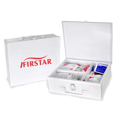 China Socorros Kit With Metal Cabinet Compartment do grande local de trabalho da ambulância primeiros 28x23x9cm à venda