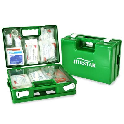 China Primeiros socorros Kit Wall Mount Bracket Green do local de trabalho pequeno 6 pessoas 28.5x19.5x11.7cm à venda