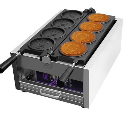 Chine le rond de la pièce de monnaie 4pcs forment l'équipement commercial de casse-croûte de machine de fabricant de gaufre à vendre