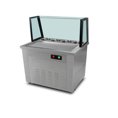 Chine Thai Square 1000W a roulé la machine de fabricant de yaourt de fabricant de crème glacée avec le grattoir à vendre