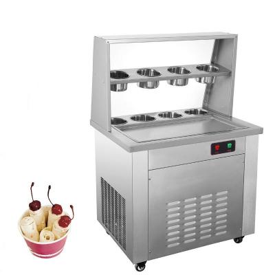 Chine Thai Square 1000W a roulé la machine de fabricant de yaourt de fabricant de crème glacée avec le grattoir à vendre