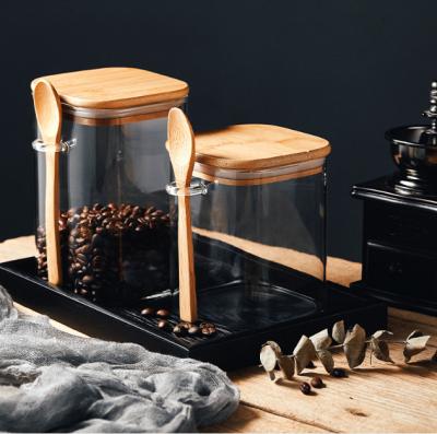 Cina coperchi insoliti di Sugar Jars With Airtight Bamboo del caffè del tè 1000ml in vendita