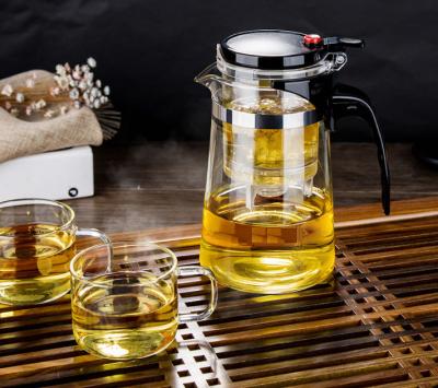 China bule do vidro de Borosilicate de 500ml 750ml 1000ml com punho Infuser à venda