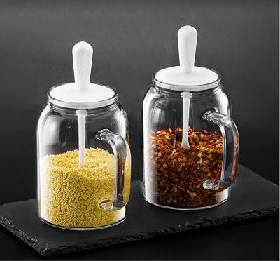 Cina Scatole metalliche del condimento delle scatole metalliche del vetro trasparente del borosilicato con i coperchi in vendita