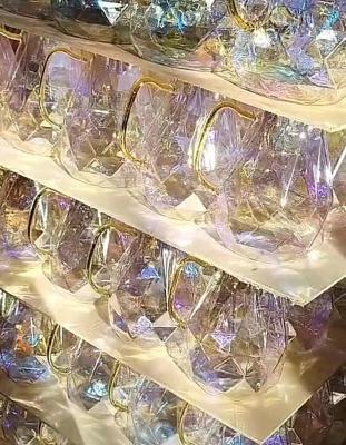 Cina caraffa per l'acqua Diamond Pattern Jug lussuoso del vetro borosilicato 1300ml in vendita
