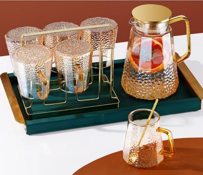 Cina la caraffa del vetro borosilicato di 1500ml 420ml ha messo di 9 con il coperchio del filtro degli ss in vendita